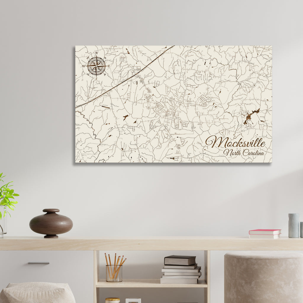 Mocksville, North Carolina Street Map – Fire & Pine