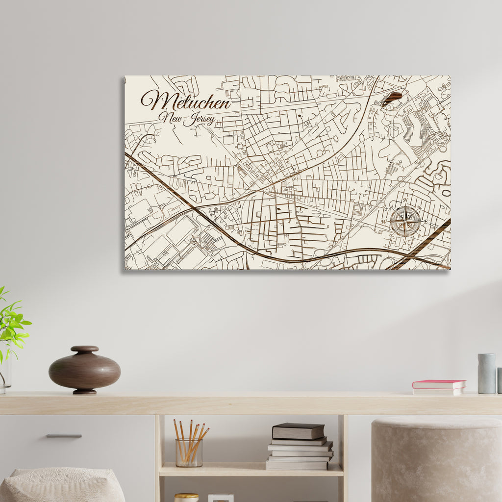 Metuchen, New Jersey Street Map – Fire & Pine