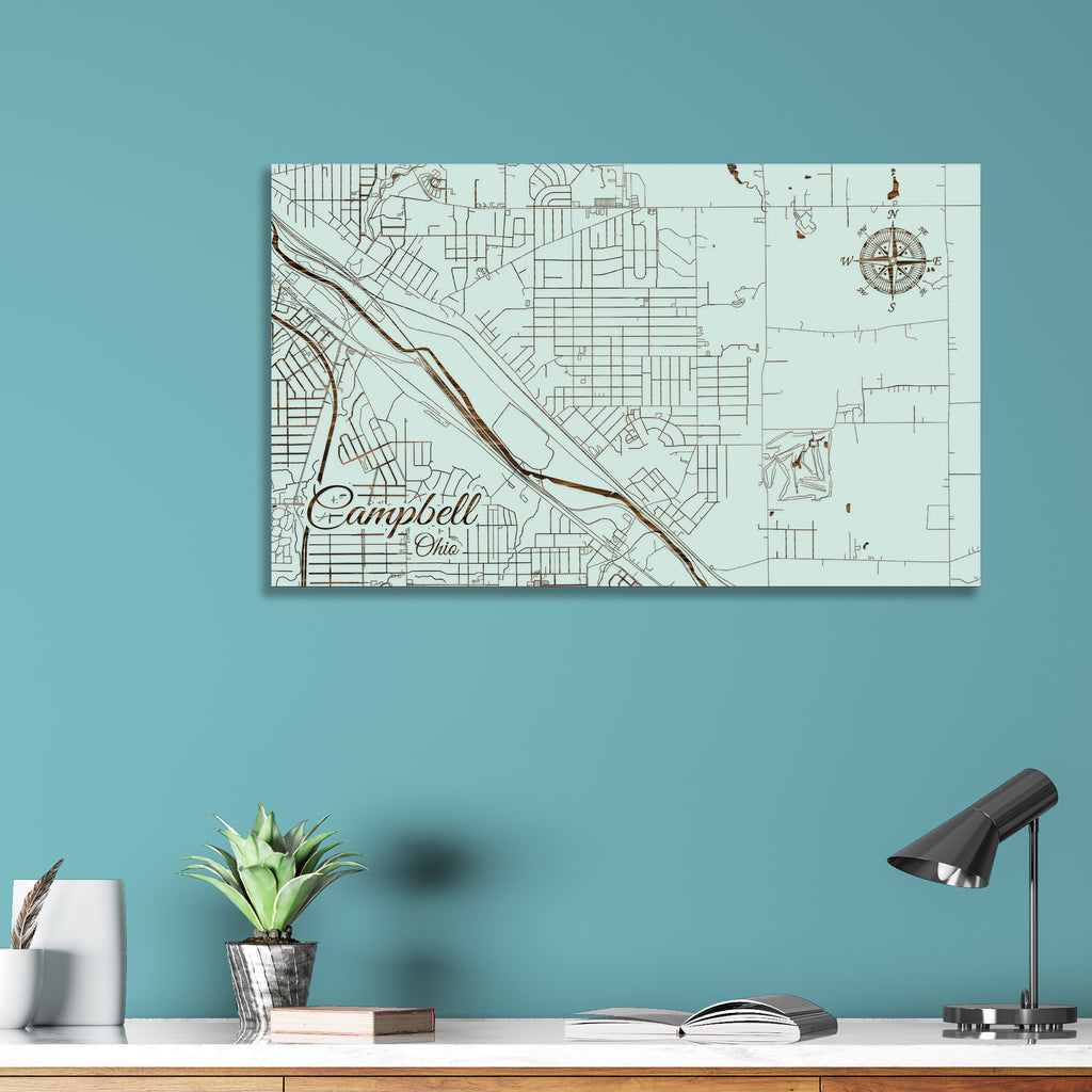 Campbell, Ohio Street Map – Fire & Pine