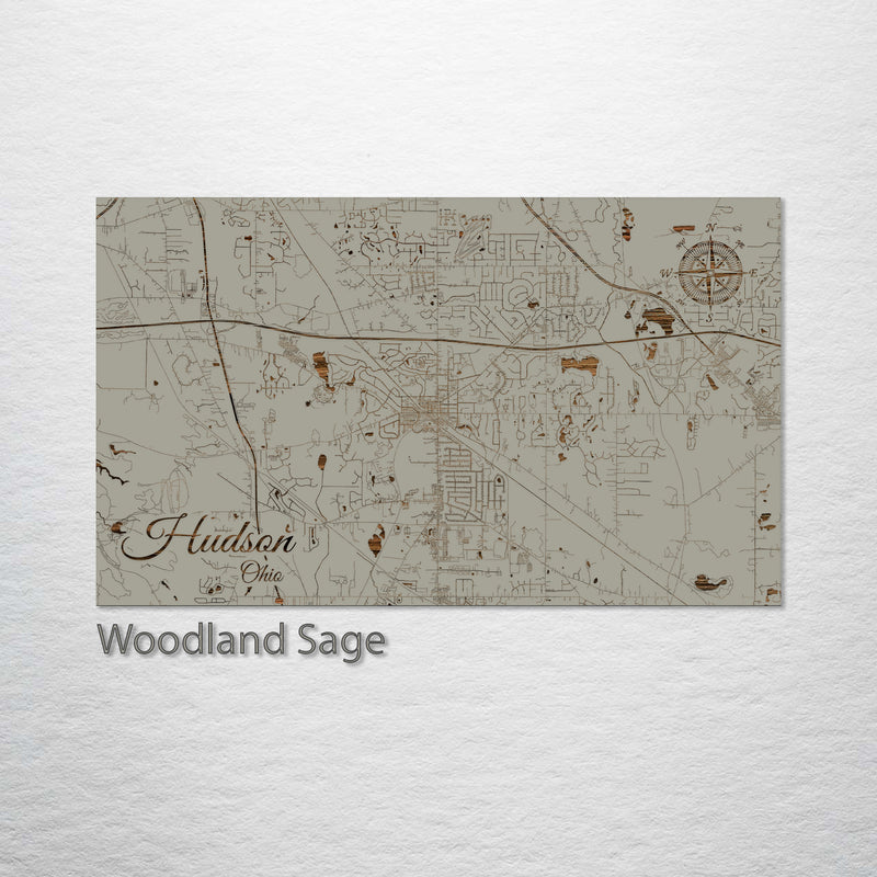 Hudson, Ohio Street Map – Fire & Pine