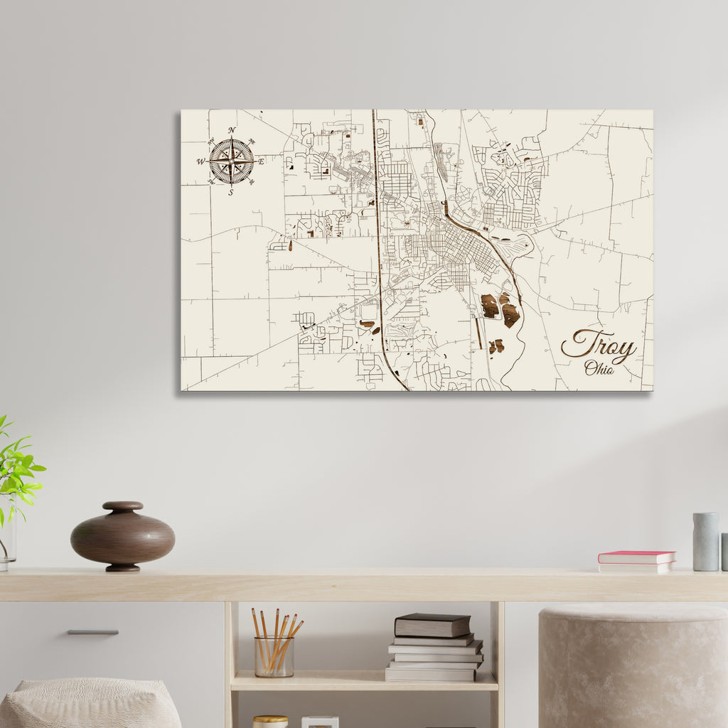 Troy, Ohio Street Map – Fire & Pine