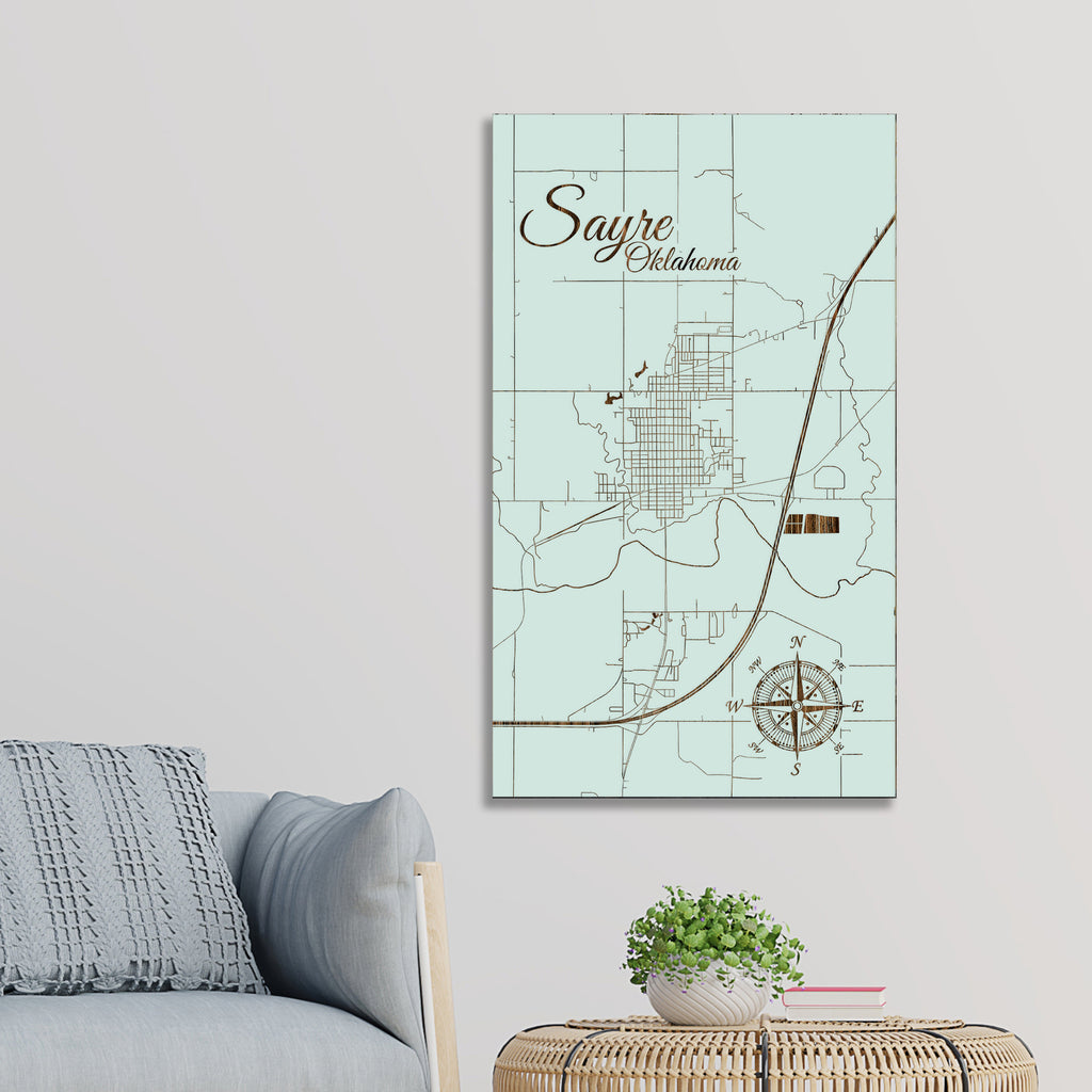 Sayre, Oklahoma Street Map – Fire & Pine