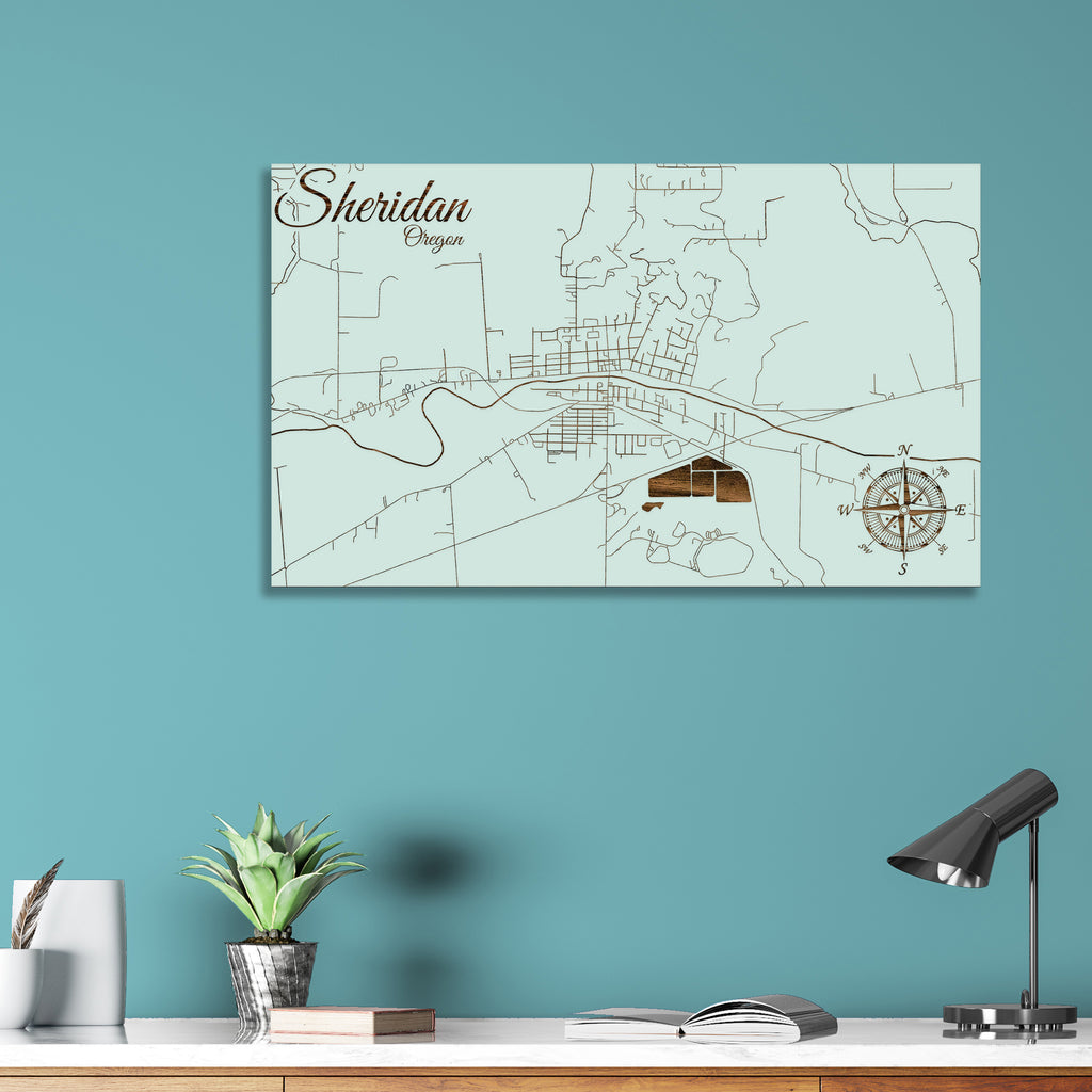 Sheridan, Oregon Street Map – Fire & Pine
