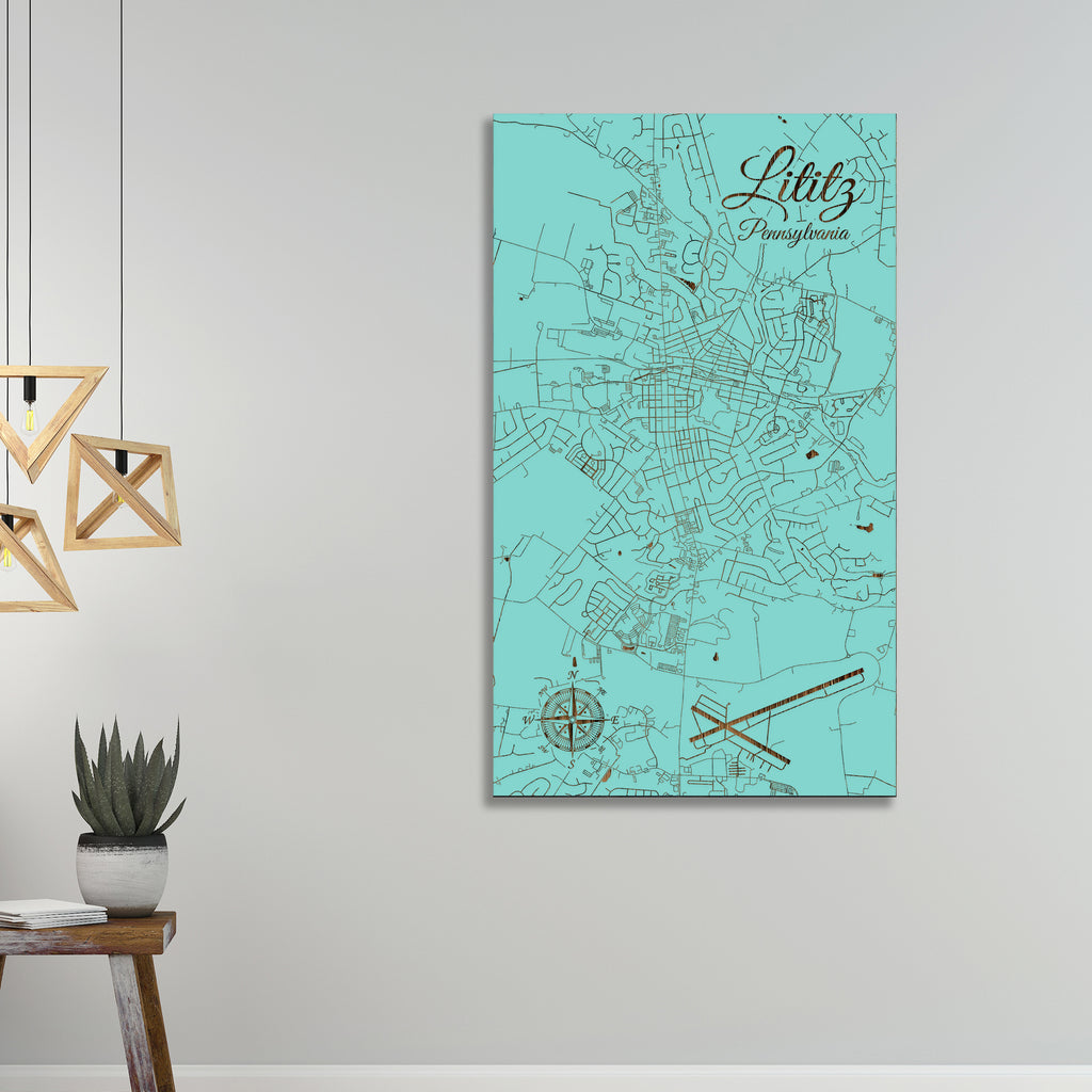 Lititz, Pennsylvania Street Map – Fire & Pine