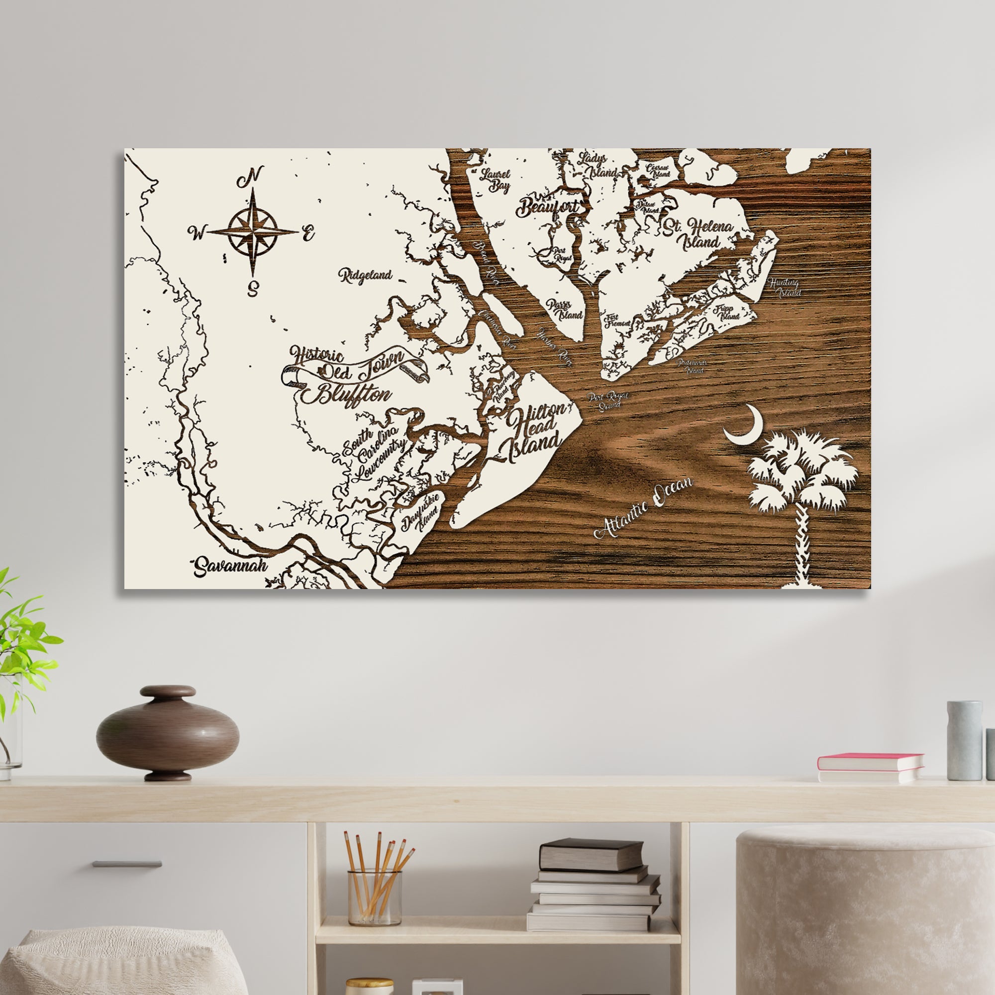 Beaufort, South Carolina to Savannah, Georgia Whimsical Map