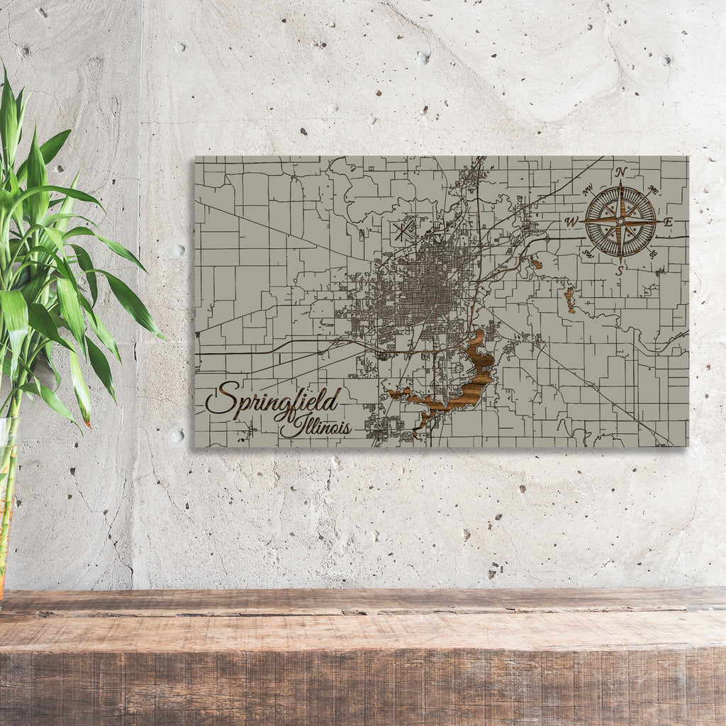Springfield, Illinois Street Map – Fire & Pine