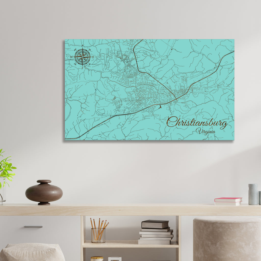 Christiansburg, Virginia Street Map – Fire & Pine