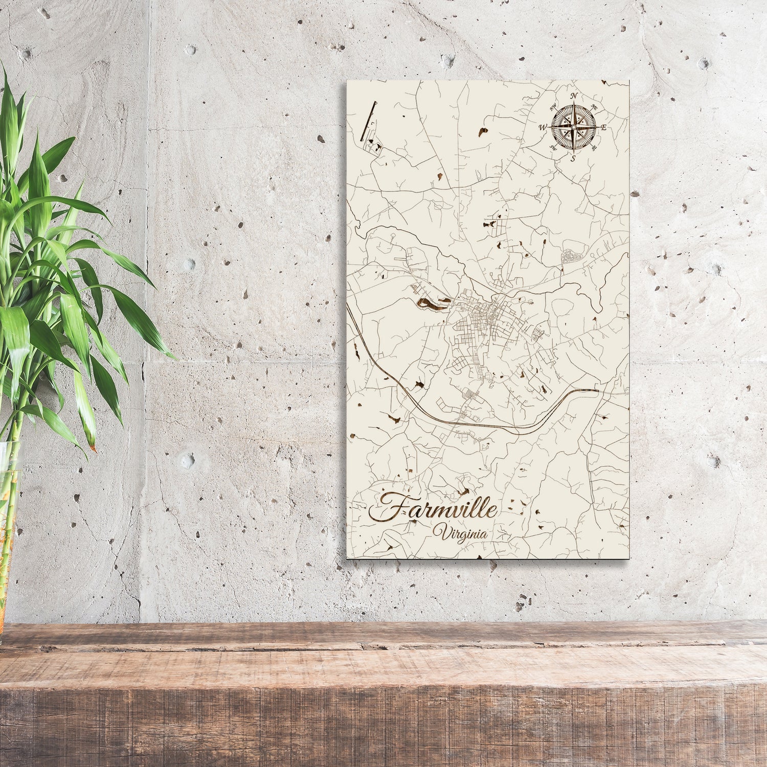 Farmville, Virginia Street Map – Fire & Pine